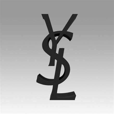 yves saint laurent logo 3d model cgtrader