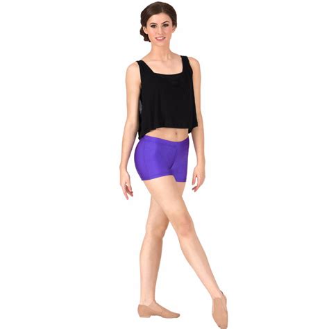 Black Womens Nylon Lycra Dance Shorts Girls Rave Booty Shorts Adult
