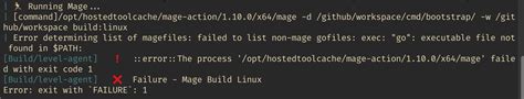 failed to list non mage gofiles exec go executable file not found