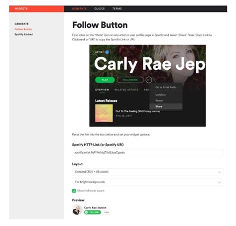embed spotify for website but with different styli the spotify