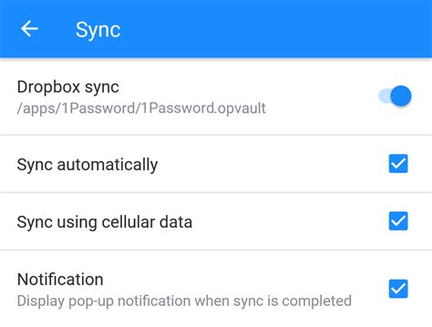 how to sync 1password with dropbox