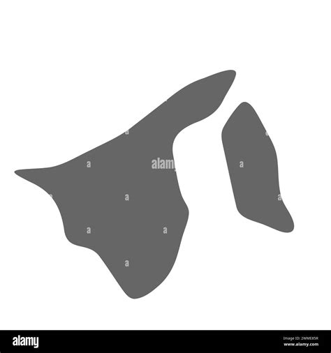 Brunei Country Simplified Map Grey Stylish Smooth Map Vector Icons