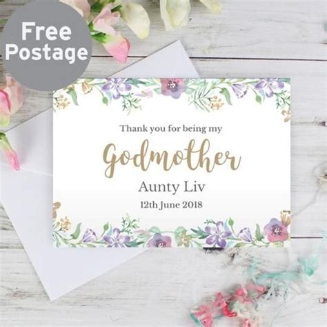 Personalised Thank You For Being My Godmother Card Wedding Cards