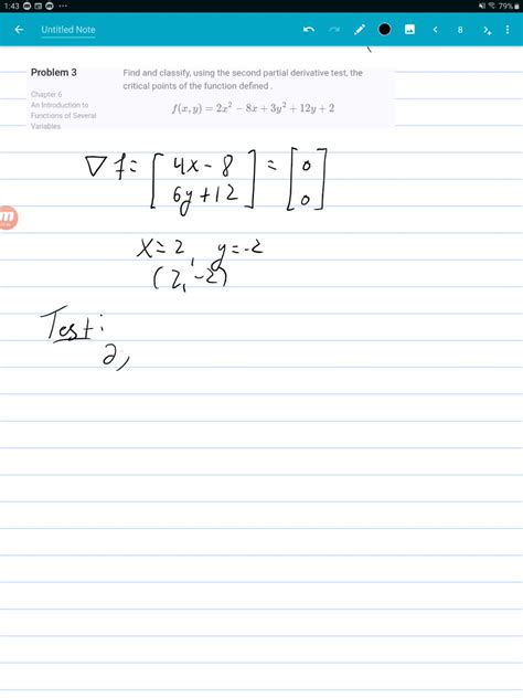 solved find and classify using the second partial derivative test the
