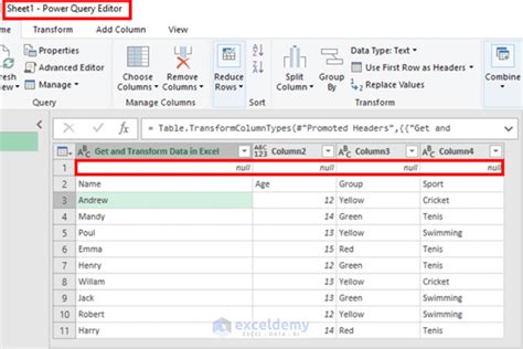 how to get and transform data in excel 4 suitable examples