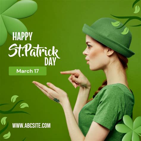 Copy Of Happy St Patrick Day Instagram Poster Postermywall