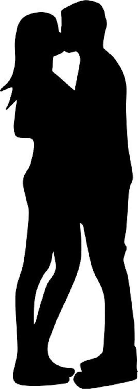 Silhouette Couple Kissing