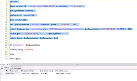 how to let ssis wait to certain time point wenlei cao