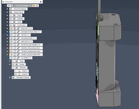 parts marked as visible are hidden in an assembly in fusion 360