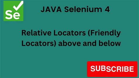 relative locator below and above using selenium java selenium 4
