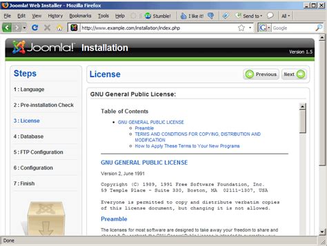 installing joomla 1 5 6 on a ligd web server debian etch