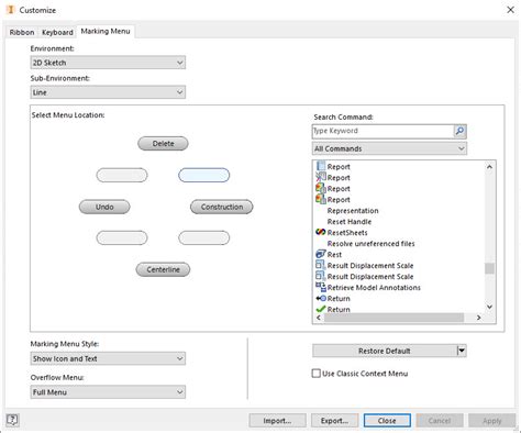 solved command menu customize autodesk community