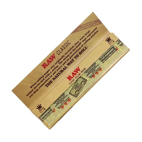 Raw King Size Slim Classic Rolling Papers Unrefined Slim Longpapers