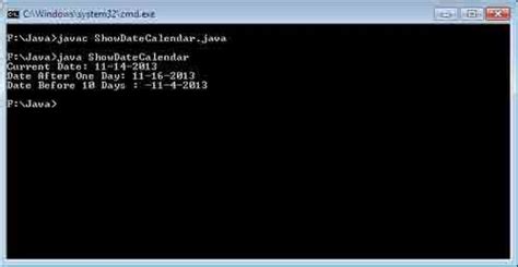 calendar class in java example