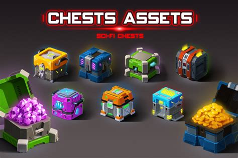 artstation 2d chests assets sci fi game assets