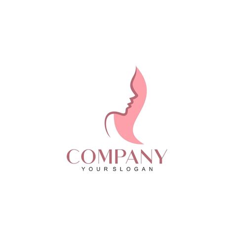 럭셔리 뷰티 헤어 스타일 살롱 로고 디자인 프리미엄 벡터