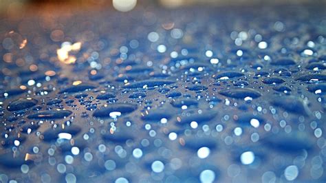 Nature Reflection Photography Sphere Water Drops Macro Blue