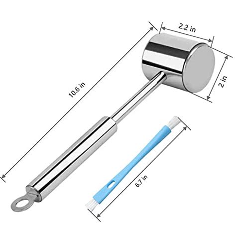 Vanpeuso Meat Tenderizer Hammer Full Stainless Steel Double Sided Meat