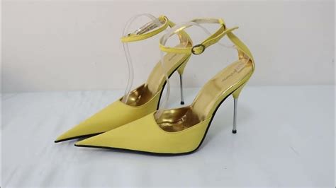 Sorbern Sexy 13cm Metal High Heel Women Pump Thin Ankle Strap Evening