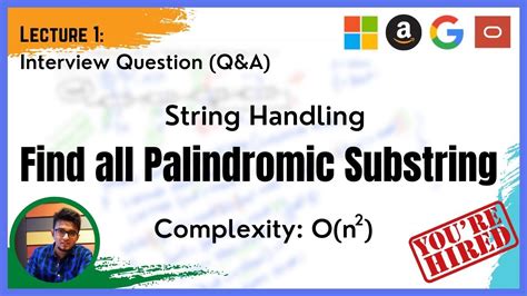 string handling q1 find all palindromic substrings in a string