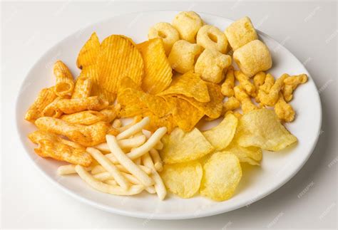 Premium Photo Many Crispy Snacks Food Potato Chip Salty Fast Food Or