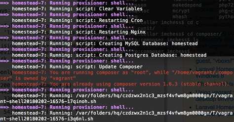 php vagrant reload provision is wrong says running composer as