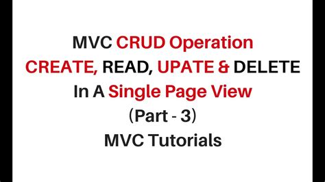 mvc crud operation using jquery json in a single view page