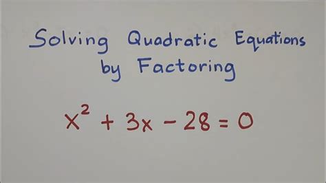 Solving Quadratic Equations By Factoring Mathteachergon Youtube