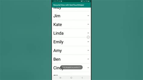 android listview drag and drop with itemtouchhelper demo youtube