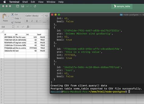 postgresql export csv with node objectrocket