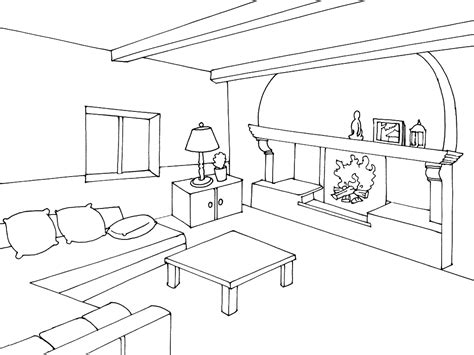 Inside House Coloring Pages At Free Printable