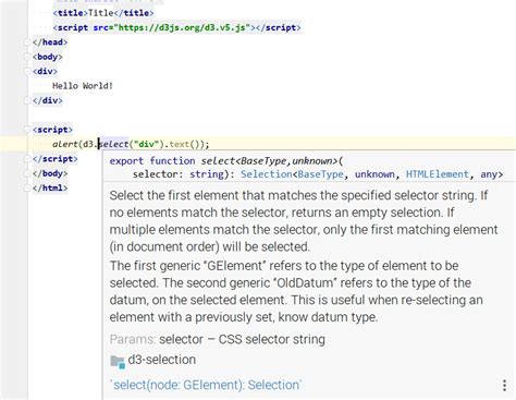 d3 libray v6 1 1 d3 functions not recognized ides support intellij