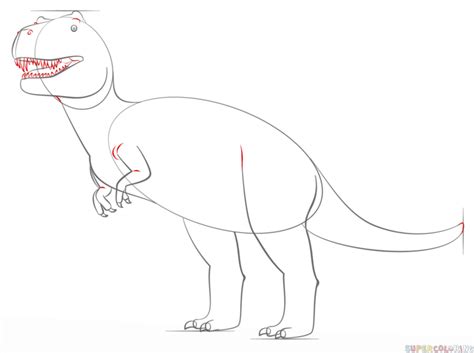 How To Draw Tyrannosaurus Rex Step By Step Drawing Tutorials