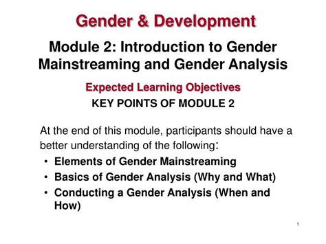 Ppt Module 2 Introduction To Gender Mainstreaming And Gender