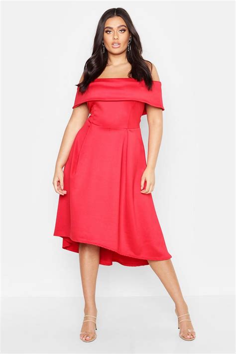 Plus Double Layer Midi Dress Boohoo Uk