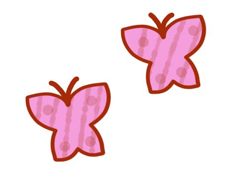2匹の蝶 ピンク 無料イラスト素材｜素材ラボ