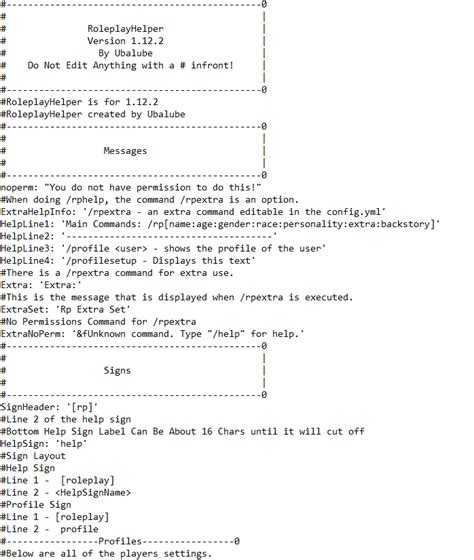 overview roleplayhelper bukkit plugins projects bukkit