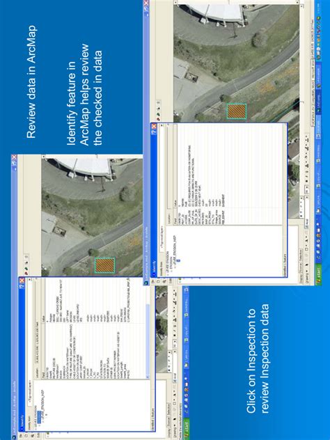 review the data in arcmap in the arcgis esri system after check in