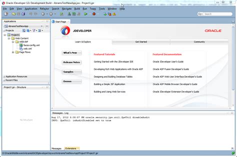 3 getting started with adf faces and jdeveloper