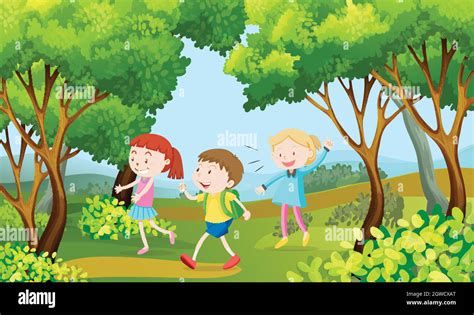 Se Promener Dans Les Bois Banque Dimages Vectorielles Alamy