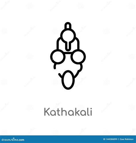 Outline Kathakali Vector Icon Isolated Black Simple Line Element
