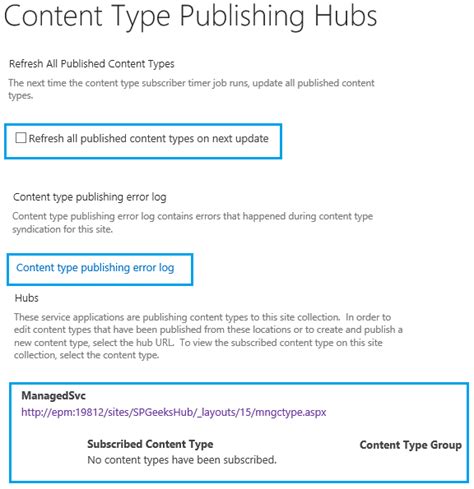 configure content type hub in sharepoint 2019 spgeeks