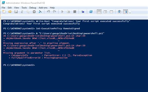 error when trying to protect excel file with powershell stack overflow
