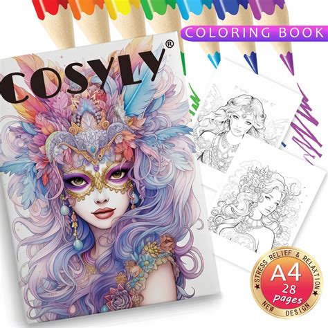 A4 Adult Colouring Book 28 Pages Fantasy Girl Craft Outlet Australia
