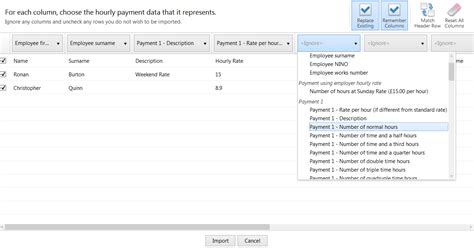 importing hourly payments using csv file brightpay documentation