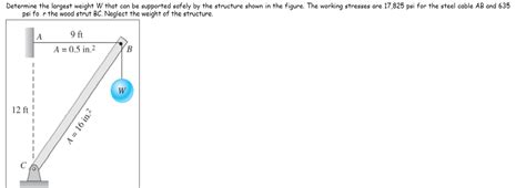 Solved Determine The Largest Weight W That Can Be Supported