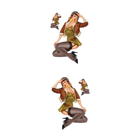 Vintage Aviation Pin Up Girl Decal Lethal Threat