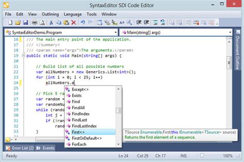 actipro syntaxeditor for winforms features