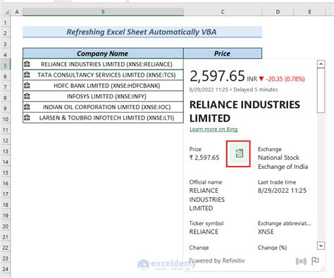 Image result for Excel VBA Code to Refresh Screen