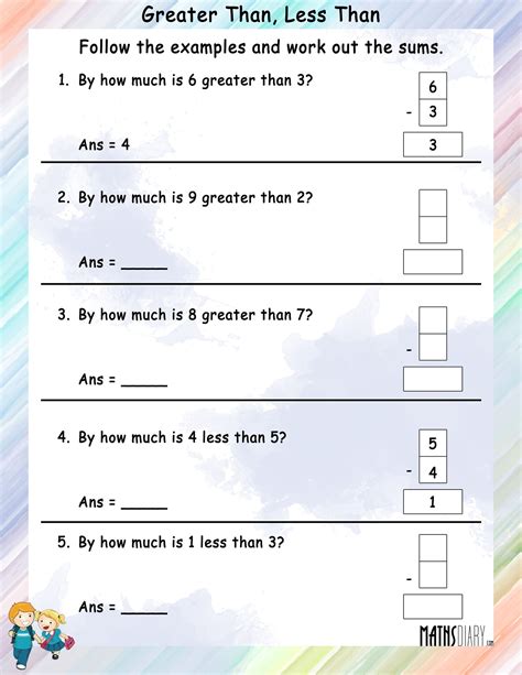 Image result for Math Worksheets More or Less Problem Sums